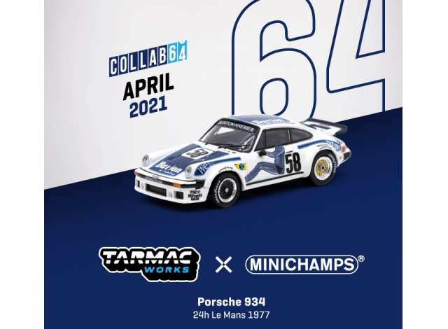 1:64 Porsche 934 #58 24h Le Mans 1977, blue/white - TC-T64MC003BUR (da – KRW Models